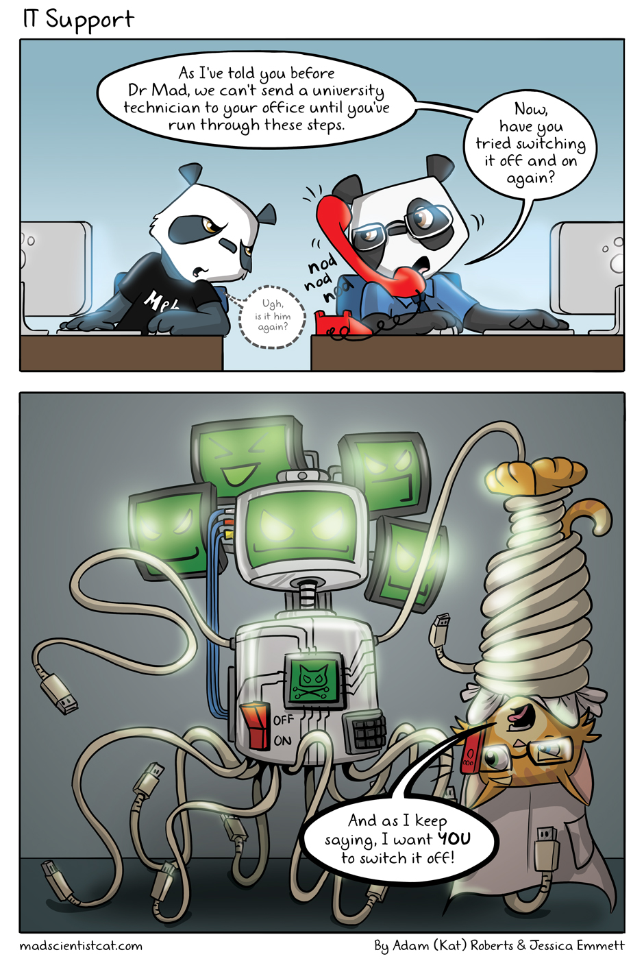 IT Support - Mad Scientist CatMad Scientist Cat